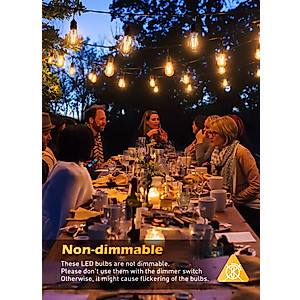 Brightown Vintage LED Edison Bulbs, 6W, Equivalent 60W, High Bright 2700K Warm White,750 Lumens, Non-Dimmable, E26 Medium Base ST58 Antique Filament Bulbs with 83+ CRI for Ceiling Fan Bathroom Porch