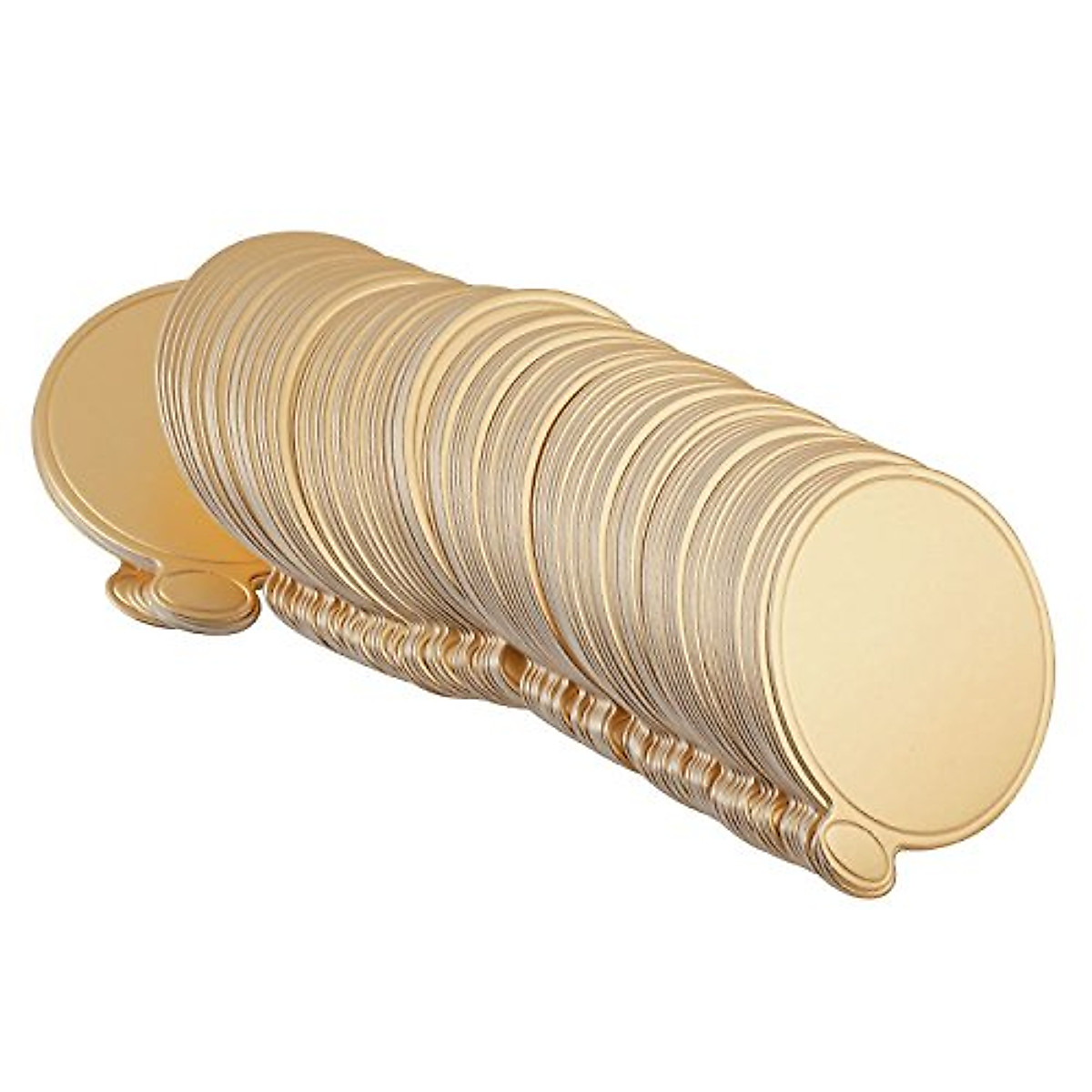 Darnell Nehemiah 100pcs/Set Round Mousse Cake Boards Gold Paper Cupcake Dessert Displays Tray Wedding Birthday Cake Pastry Decorative Tools Kit