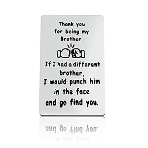 Brother Gift from Sister Brother Engraved Wallet Card Gift Brother Birthday Card Gift Appreciation Gift for Big Brother Little Brother Step Brother Wedding Retirement Graduation Gift Family Present