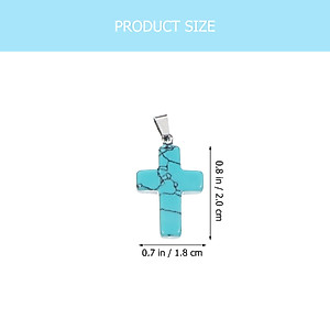 VILLCASE 20pcs Beads for Bracelets Jewels for Crafts Bracelet Kit Beads Bracelets Beads Natural Gemstone Beads Cross Pendant Gem Beads Cross Bead Charms Natural Stone Necklace Cross Beads