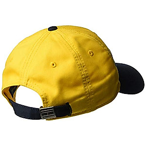 Tommy Hilfiger Men's Dad Hat Avery Baseball Cap, Golden Glow/Navy Blazer, One Size US