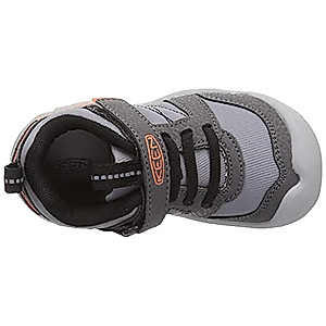 KEEN unisex child Knotch Peak Closed Toe Water Sandal, Magnet/Safety Orange, 9 Little Kid US