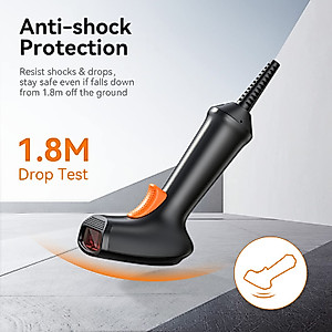 Kedida Barcode Scanner, Handheld Inventory 1D Bar Code Scanners for Computer, Automatic Label UPC EAN Reader with 6ft/2m Long USB Cable Used for Supermarket Warehouse Library and More