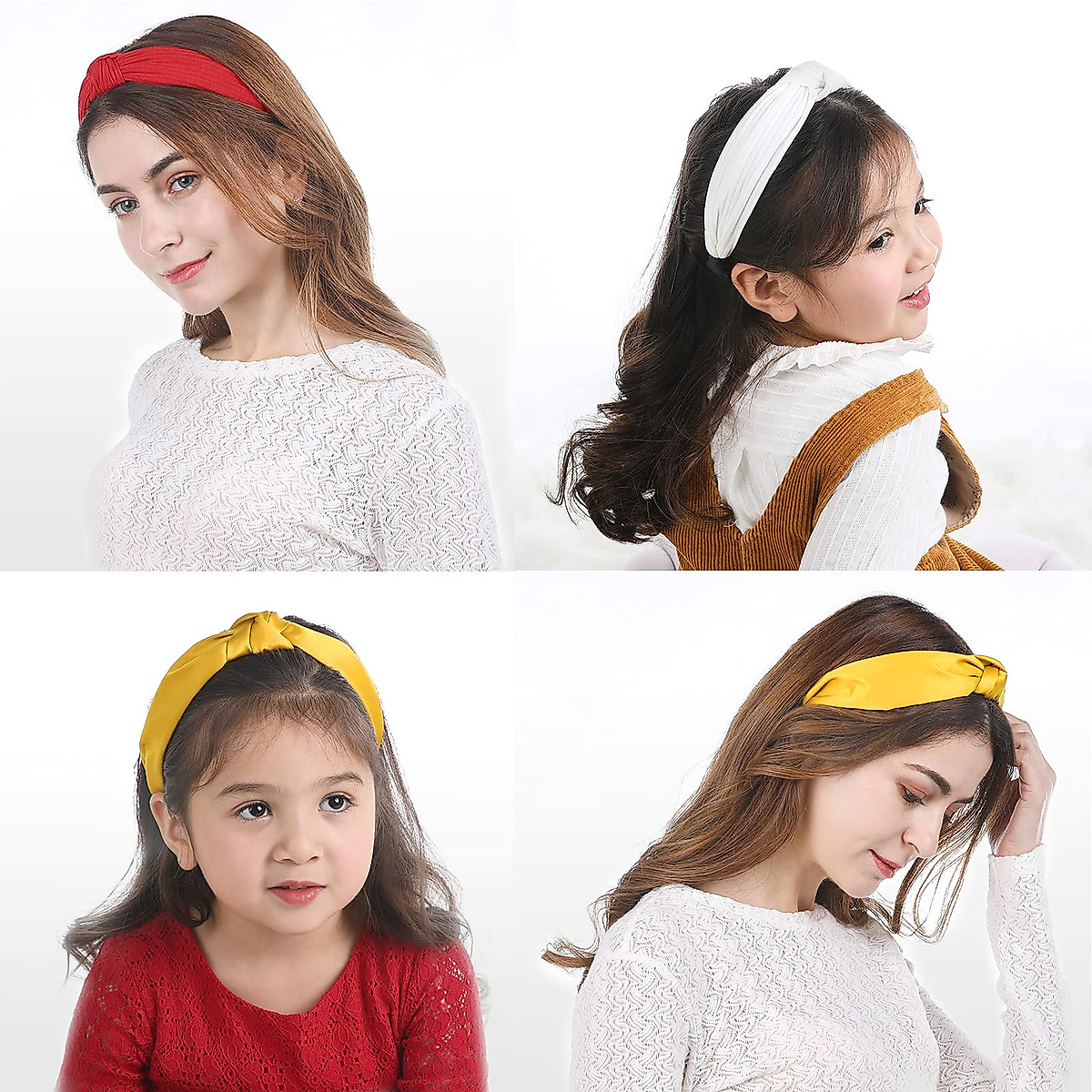 Funtopia Fashion Headbands for Women Girls, 10 Pcs Knotted Pearl Wide Top Knot Turban Hair Bands/ Hoops Vintage Velvet Leopard Print