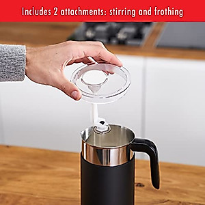 ZWILLING Enfinigy Milk Frother, Hot and Cold Foam Electric Milk Frother, Velvety, Creamy Microbubbles for Milk and Plant-based Milk Substitutes - Black
