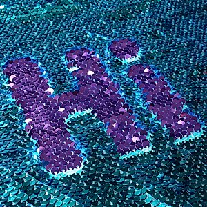 Partisout Sequin Fabric Mermaid Fabric 5mm Two Tone Sparkly Material by The Yard Mesh Reversible Sequence Cloth for Dress Wedding DIY (Turquoise to Purple)
