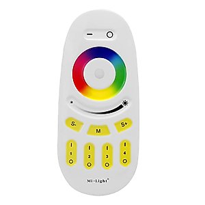 LGIDTECH FUT096 Mi.Light RGBW 4-Zone 2.4GHz RF Remote Full Touch LED Controller(Battery Excluded),Used for Miboxer RGB RGBW LED Strip Lights Controller Receiver Box FUT037 FUT038(Excluded)