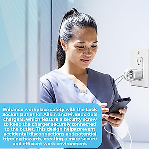 Lock Socket Charger Lock for Ailkin Dual Chargers Anti-Theft & Tug-Proof Charger Lock System A Safety Device to Prevent Unplugging Simplest Way to Lock Your Charger to Wall Plate via Security Screw