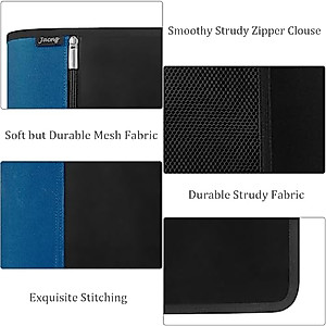 Zipper Binder 1.5 Inch Round 3-Ring Binder, Zippered Grip Pockets Storage Bag Business Office Supplies for Men Women Blue