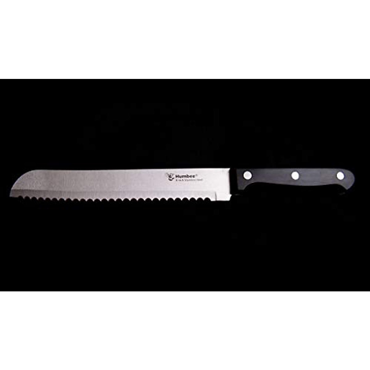 HUMBEE Chef 8 Inch, Serrated Bread Knife, Black