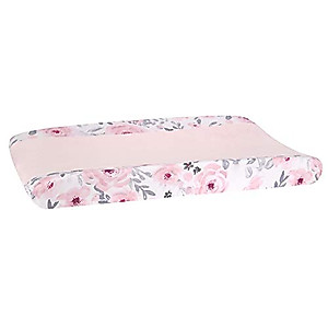 Bedtime Originals Blossom Watercolor Floral Changing Pad Cover - Pink/Gray