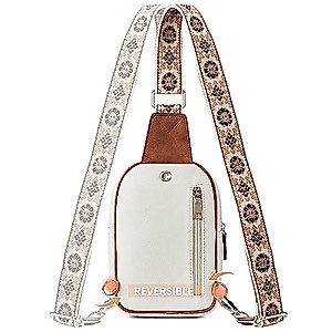 BOSTANTEN Small Sling Bag for Women Crossbody Purse, Leather Crossbody Bags Fanny Pack for Travel, Beige