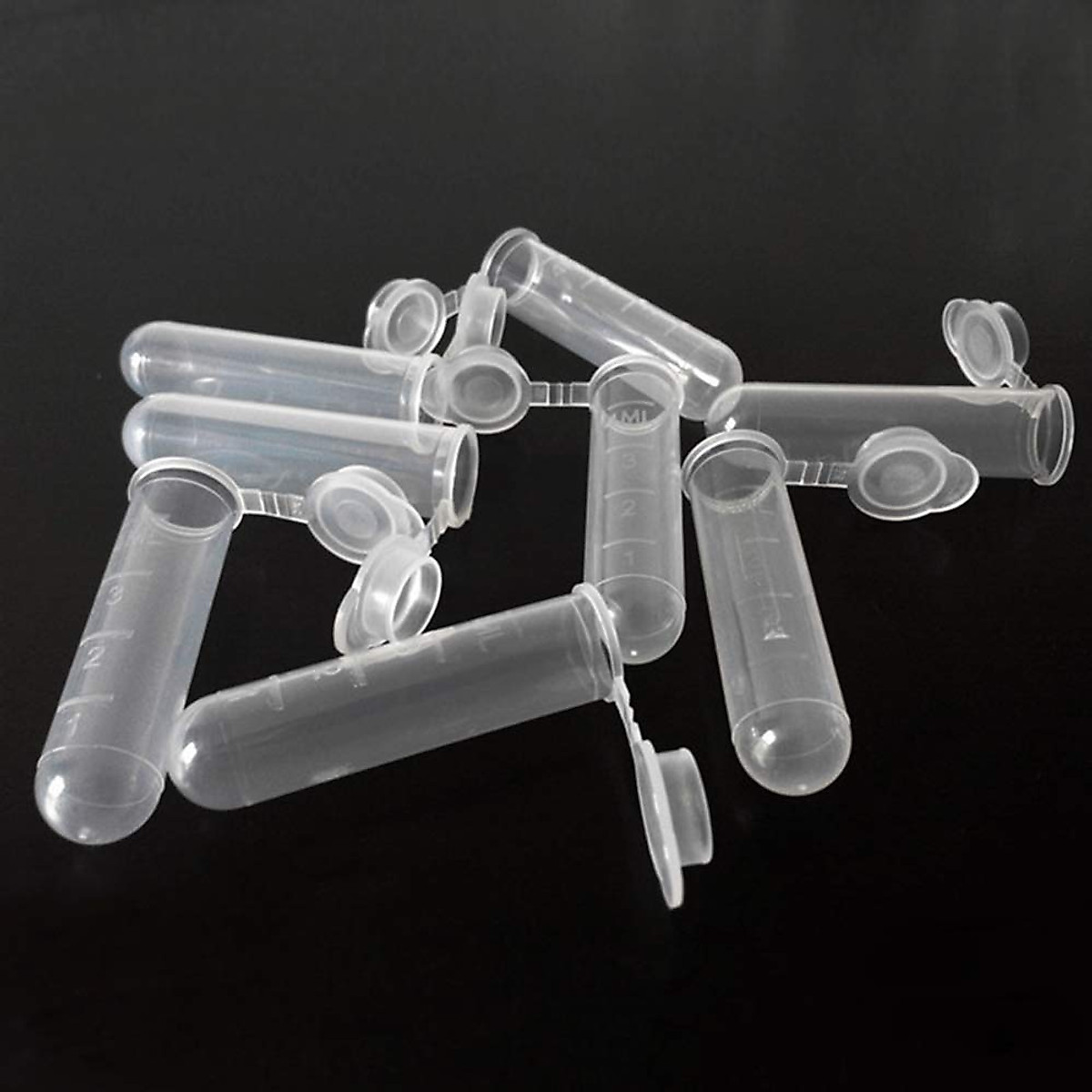 GBSTORE 50 Pcs 5ML Plastic Microcentrifuge Tubes Vial Sample Container, Centrifuge Tube with Graduated and Snap Cap,for Sample Storage Container Fragrance Beads Liquid