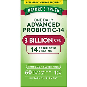 Probiotics for Men and Women | 3 Billion CFU | 60 Capsules | 14 Strains | Non-GMO & Gluten Free | by Nature's Truth