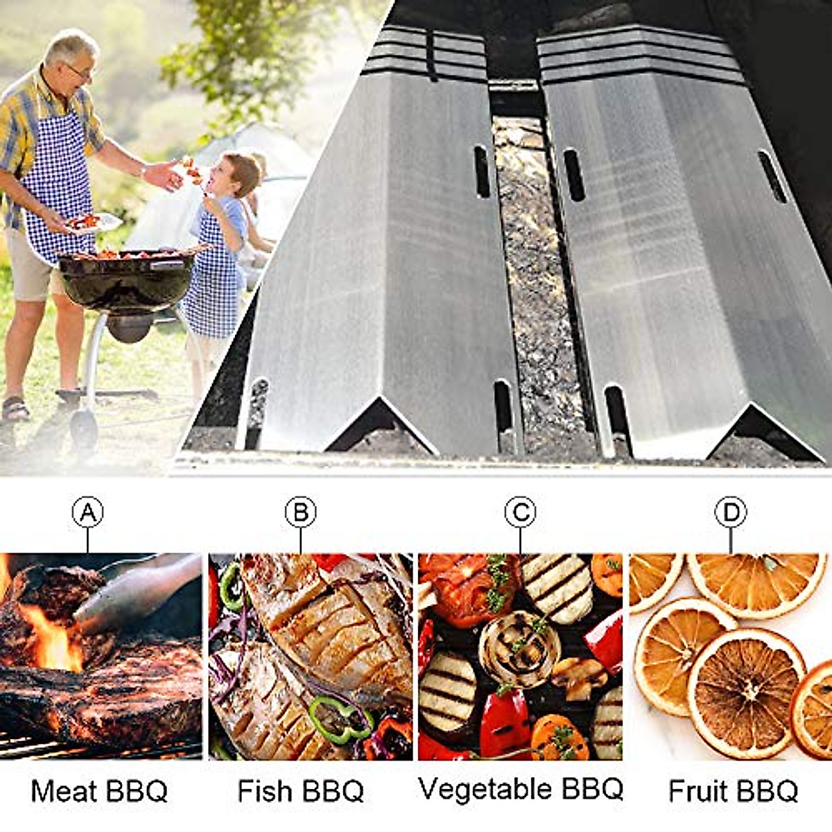 BBQ funland SH1231 (4-Pack) Stainless Steel Heat Plate, Heat Shield for Costco Jenn-air, Kirkland, Nexgrill, Sterling Forge, Glen Canyon Gas Grill Models