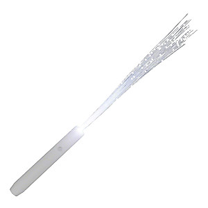 FlashingBlinkyLights White Light Up Stick Fiber Optic Wand (Set of 12) LED Sparklers