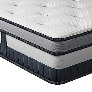 Vesgantti California King Mattress 10 Inch Innerspring Multilayer Hybrid Cal King Size Mattress - Ergonomic Design with Memory Foam and Pocket Spring Mattress - Box Top Series Medium Firm Feel