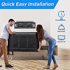 MOUNTUP TV Wall Mount - Full Motion TV Wall Mount for Most 26-65 Inch Flat and Curved TV up to 88 LBS, Wall Mount TV Bracket with Dual Swivel Articulating Rod Max VESA 400x400mm MU0010