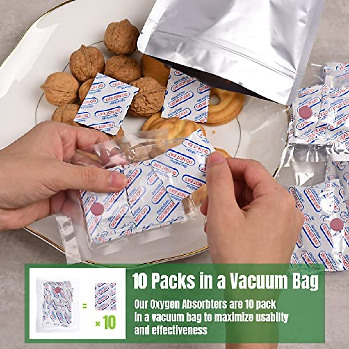 20 Packs 2500CC Oxygen Absorbers（Independent vacuum packaging）， Premium Oxygen Absorbers for Long Term Food Storage With Oxygen Indicator In Vacuum Bag,Applicable to mason jars, Mylar bags, vacuum storage bags