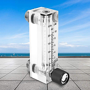 Acrylic Flowmeter, LZM-6T Acrylic Plexiglass Adjustable Panel Type Panel Type Flowmeter Gas Flowmeter 1~10LPM 1/4"BSP M181.5 Flowmeter Panel Gas Flow Meter