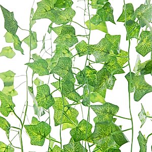 Naidiler 84 Ft 12 Strands Fake Ivy Leaves Artificial Ivy Garland Greenery Decor Faux Green Hanging Plant Vine for Wall Party Wedding Room Home Kitchen Indoor & Outdoor Decoration