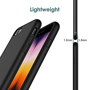 JETech Silicone Case for iPhone SE 3/2 (2022/2020 Edition), 4.7-Inch, Silky-Soft Touch Full-Body Protective Phone Case, Shockproof Cover with Microfiber Lining (Black)