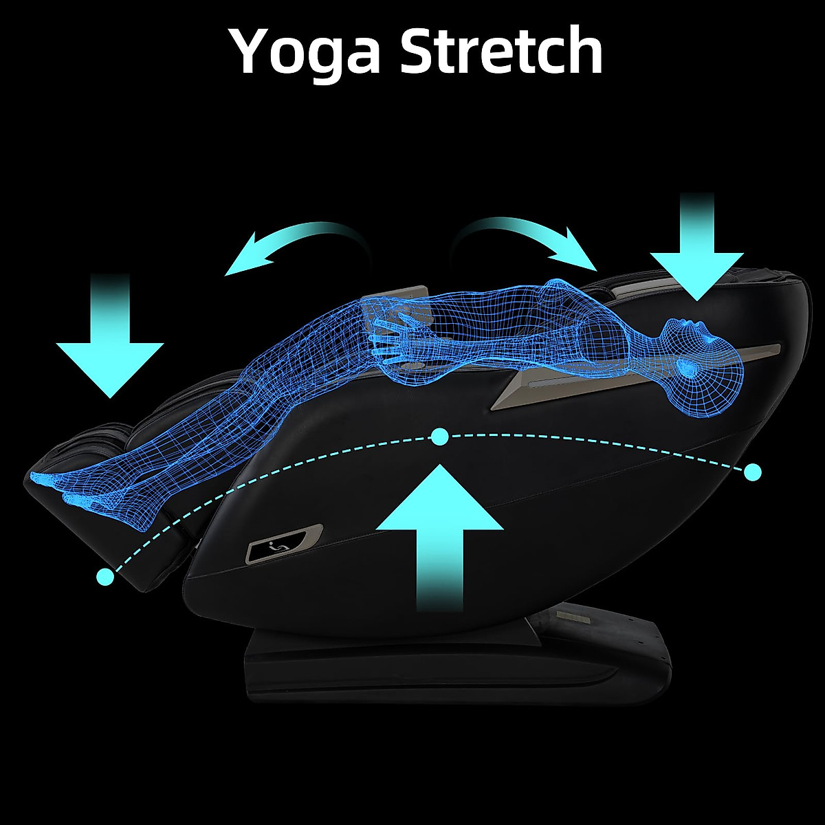 MassaMAX Full Body Massage Chair, Zero Gravity Recliner with Yoga Stretch, SL Track, Airbags, Heating, Touch Screen, and Foot Massage (MD906-Black)