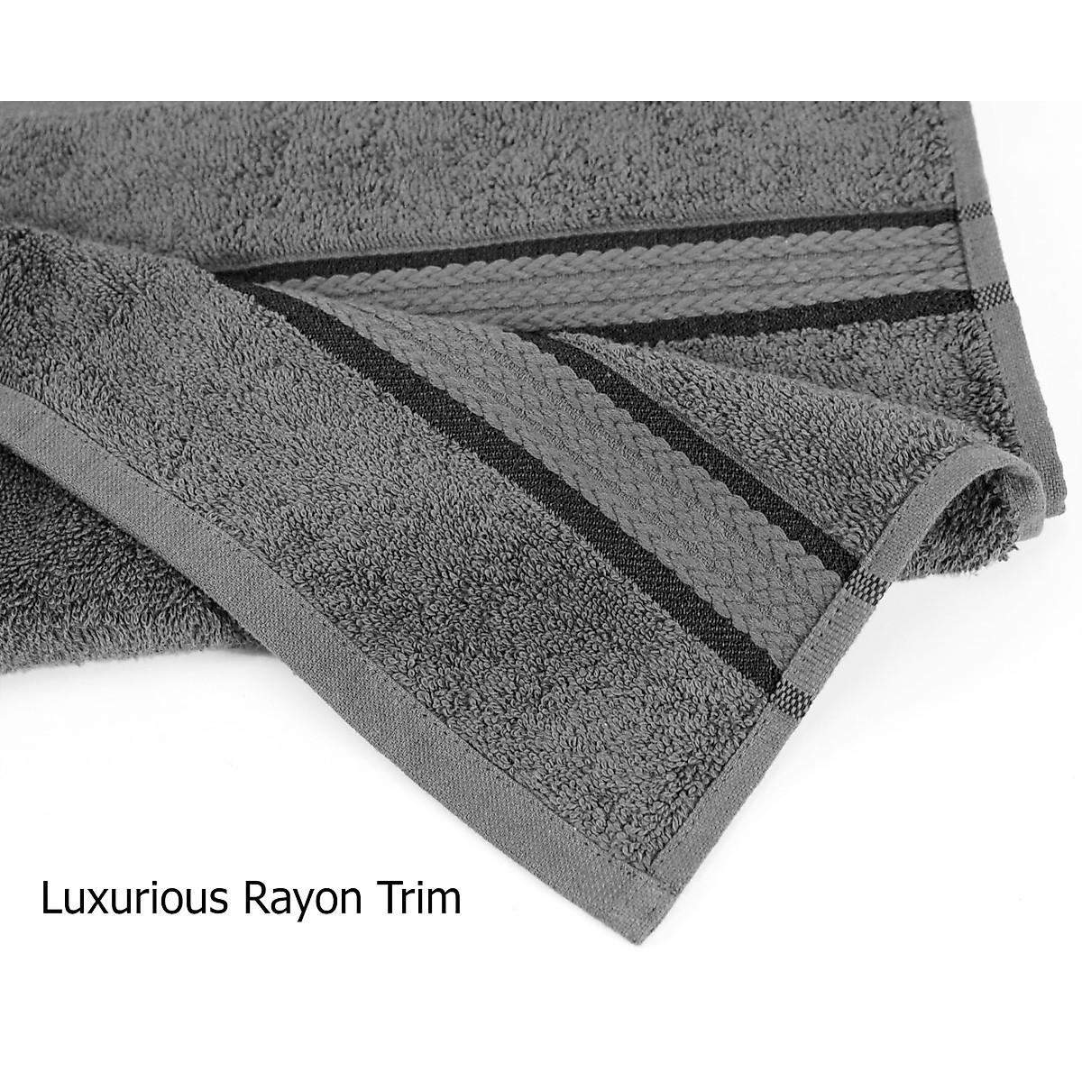 COTTON CRAFT Ultra Soft Hand Towels - 6 Pack - 16x28-100% Cotton Face Towels - Absorbent Quick Dry Everyday Luxury Hotel Bathroom Kitchen Spa Gym Shower Pool Camp Picnic Dorm - Easy Care - Charcoal