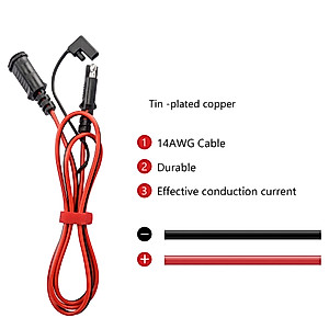 CERRXIAN 3.2FT/1M 16AWG SAE to SAE Extension Cable with SAE Polarity Reverse Adapter, Quick Disconnect Connector Harness SAE Connector for Automotive, Solar Panel Panel SAE Plug -2Pack