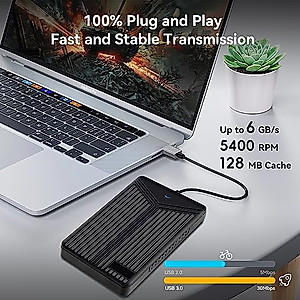 Emulator Console Game HDD with 55433 Video Games, 4T Retro Game Console Hard Drive with 80+ Emulator Console, 42 AAA PC Games, 3 Game Systems, Sata 3 to USB 3.0 Cable, Plug and Play for Win 8.1/10/11