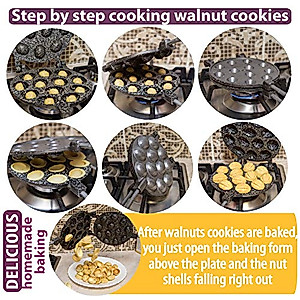 Walnut Cookie Maker 12 halves non-stick coating granite stone Cookies Pastry