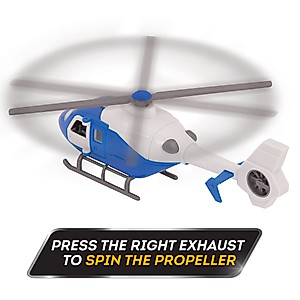 Driven by Battat – Micro 1/124 Scale – Helicopter Toy with Lights and Sound – Open-able Doors – Rescue Helicopter for Kids Age 3+