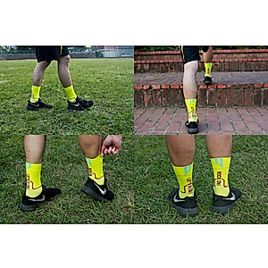 Swish Race Road Cyclocross Mountain Gravel Bicycle Bike Sports Cycling Socks Cooling Fibers 3-pairs in Black/Green/Blue colors also for Hiking,Jogging,Yoga,Running use (3 packs in each color, L)