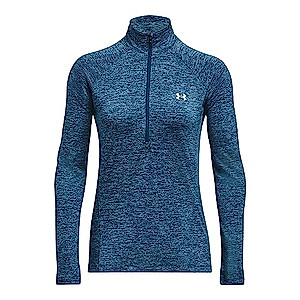 Under Armour Womens Tech Twist ½ Zip Long-Sleeve Pullover, (427) Varsity Blue/Blizzard/Metallic Silver, Large