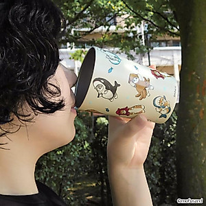 東亜金属(Toa) mofusand 53-2035 2-Way Vacuum Double Layer Tumbler, M, Office, Work Desk, Cup, Hot and Cold Insulation, Holder, Cup, Cute, Cat