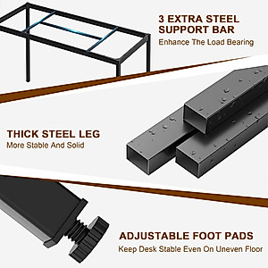 soges 70.8 Inch Stylish Computer Desk, Large Executive Office Desk, Simple Study Writing Desk, Workstation Business Furniture for Home Office, Black