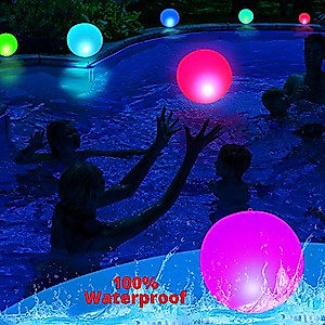 ALTZ Floating Pool Lights Solar Powered 15", Poll Lights to Turn Your Pool into a Wonderland_Beautiful Bright Colors, Pool Balls Lights, Color-Cycle- Watreproof-Led Pool Lights (Pack of 2)
