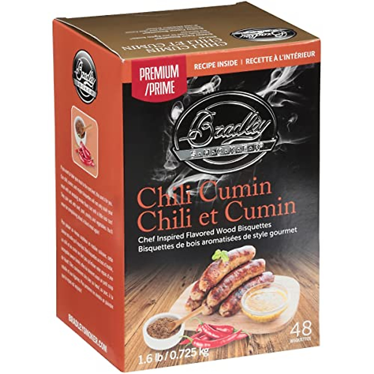 Bradley Smoker Bisquettes For Grilling and BBQ, Chili Cumin Premium Blend, 48 Pack