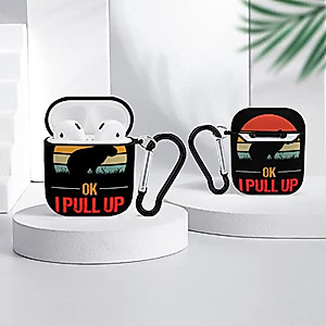 Capybara Pull Up Cover for AirPod Case with Keychain Full Protective The PC Shell Accessories Compatible Airpods 1&2 for Women Men Girl Boy