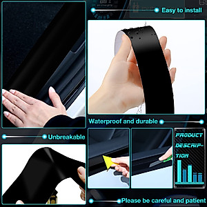 Marsui 3 Rolls 67 ft Matte Black Vinyl Wrap for Car, Includes Matte Adhesive Vinyl Tape for Chrome Delete, Window & Door Protection(2" x 32.8Ft, 2.8" x 16.4Ft, 4" x 16.4Ft)