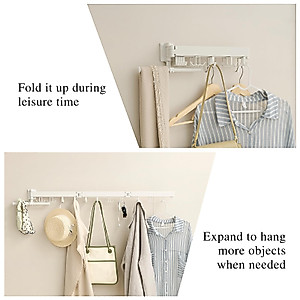 RFOUO Wall Mounted Clothes Drying Rack,Drying Rack Clothing Wall Mounted with foldable features(Tri-Fold),Space Saver,Wall Mounted Drying Rack for Laundry Balcony Bathroom (White)