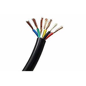 12vMax Electronics 14 Gauge 7 Way Conductor Extension RV Trailer Wire Cable Wiring Insulated - 25 Feet 14/7, CCA Copper Clad Aluminum