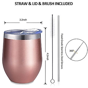 COFOZA 25 Years Anniversary Wedding Engagement Marriage Cups Set for Couples 2 Pack Rose Gold Stainless Steel Wine Tumbler Glass 25th Anniversary Mr Right Mrs Always Right