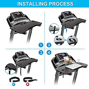 Treadmill Desk Attachment,Treadmill Laptop Desk,36 inches Ergonomic Platform, Big Treadmill Tray for Notebook/Laptop, Workstations for Treadmill Handlebars with Tablet Holder,Cup Holder
