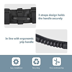 cueclue Pack-2 Auto Grab Handle Set, Roof Handle Strap, Armrest Car Handle Strap, 3 Straps American Flag Design, Compatible with Jeep Wrangler TJ YJ JK, for 1987-2022 Models (Black)