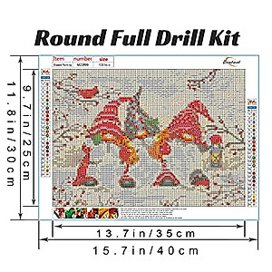 Christmas Diamond Painting Kits,Winter Diamond Art Kit for Adults Full Round Drill,Paint with Diamond for Gift,Wall Decor