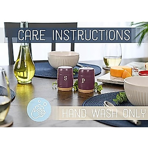 Nat & Jules Raw Bottom Deep Wine Red 3 x 2 Ceramic Salt and Pepper Shaker 2 Piece Set