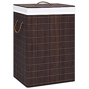 HOMIUSE Laundry Hamper 16"x12"x24" Brown Laundry Basket Bag Hamper With Lid Baby Laundry Basket Clothes Basket Laundry Bin Small Laundry Collapsible Laundry Basket Dirty Clothes Hamper 19 gal