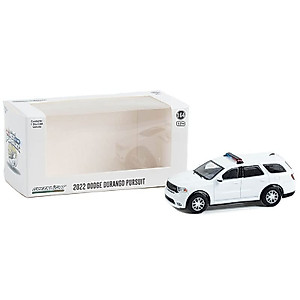 Greenlight 43003-L Hot Pursuit - 2022 Dodge Durango Pursuit Police- White with Light Bar & Push Bar (Hobby Exclusive) 1:64 Scale Diecast