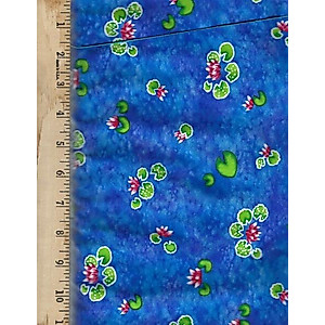 FlashPhoenix Quality Sewing Fabric – Lilly Pads 100% Cotton Fabric Size; 36" x 44" by The Yard